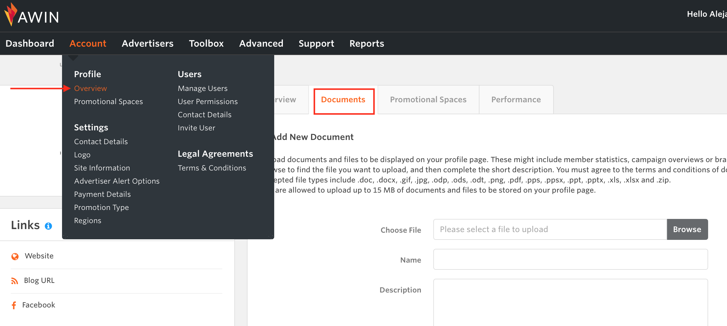 How do I add supporting documents?