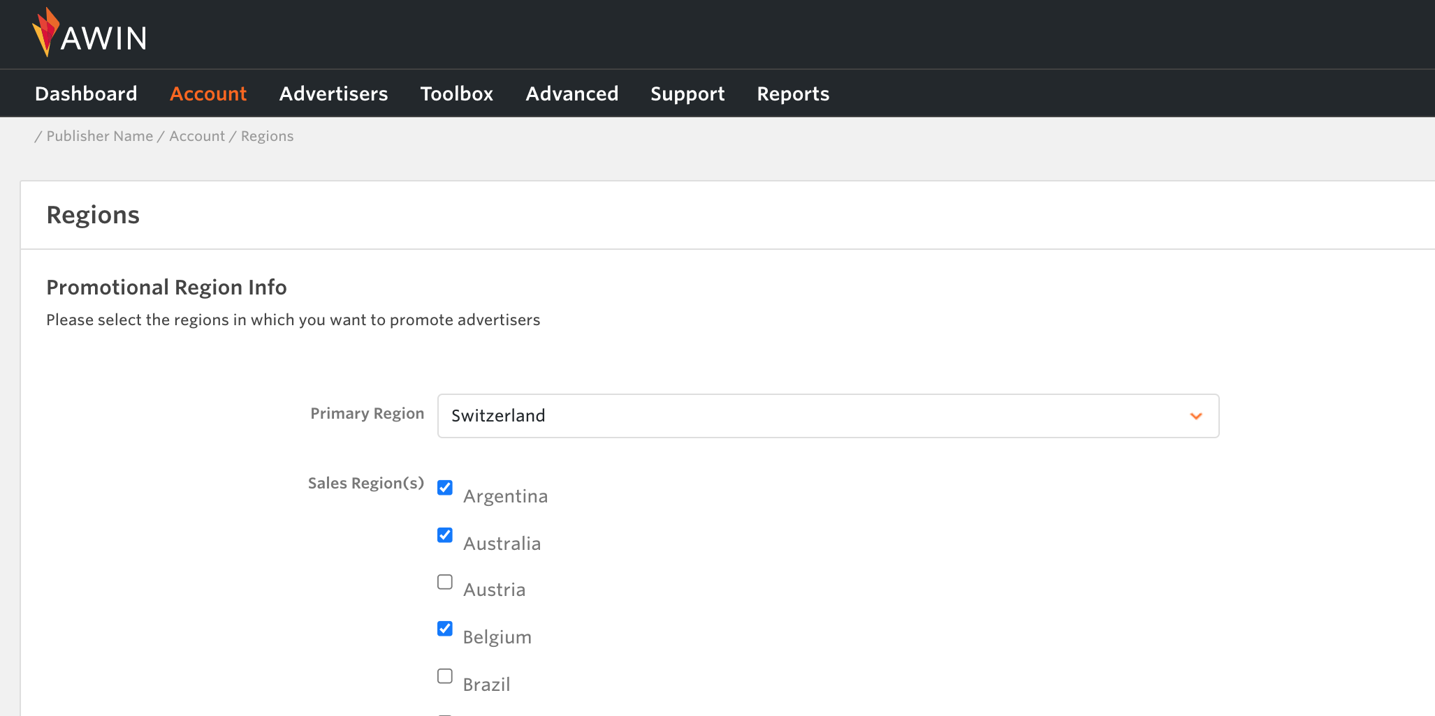 How can I change my primary region?