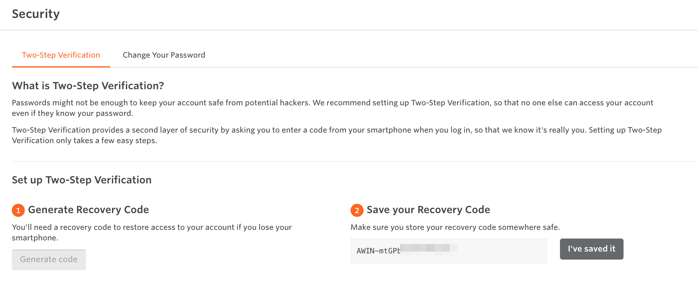 How to activate and deactivate the Two-Step Verification