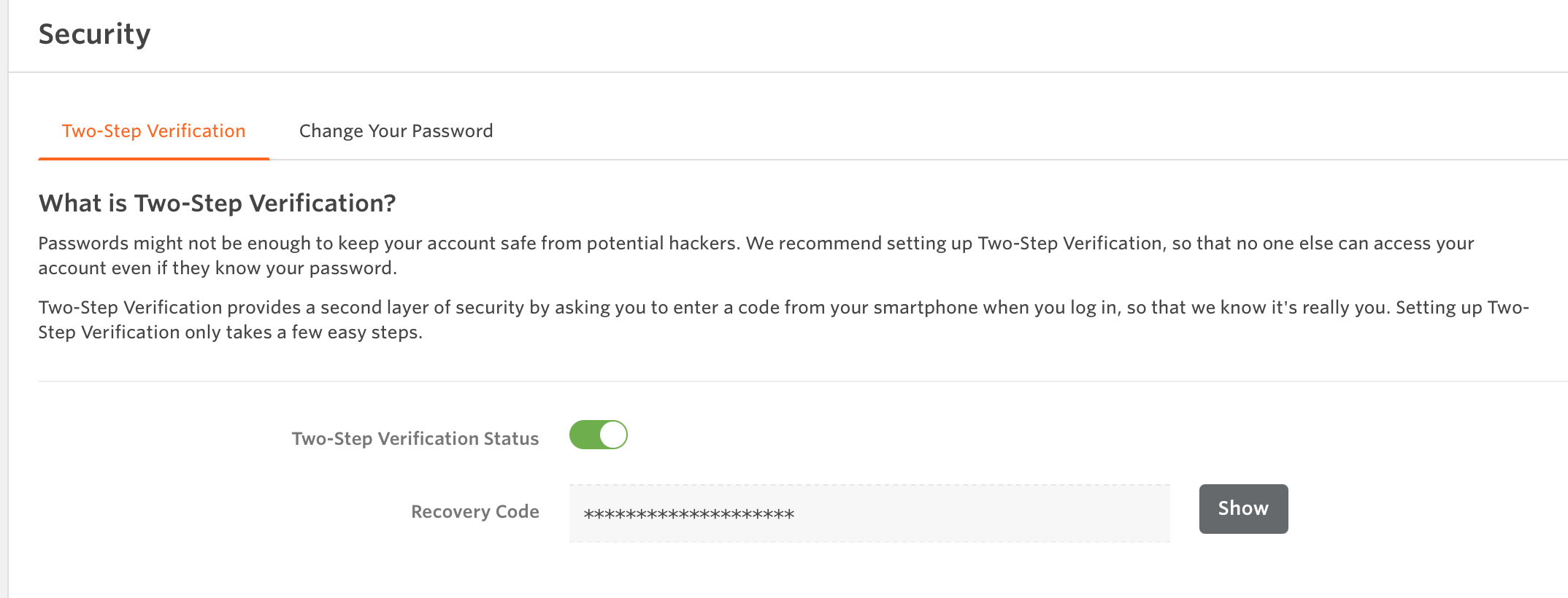 How to activate and deactivate the Two-Step Verification