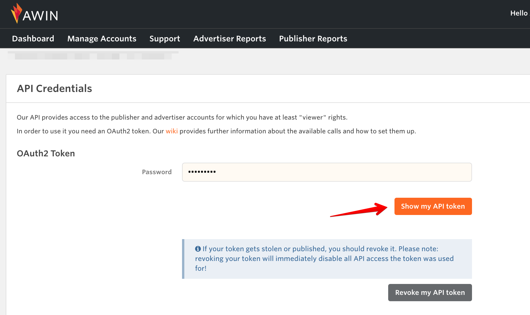How do I generate my Publisher API access token?