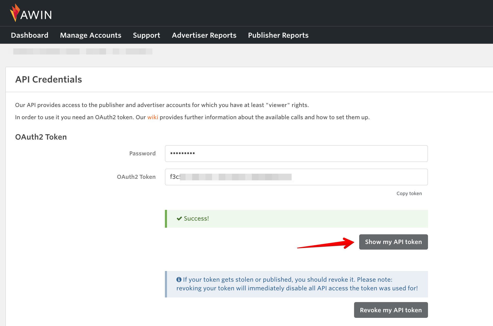 How do I generate my Publisher API access token?