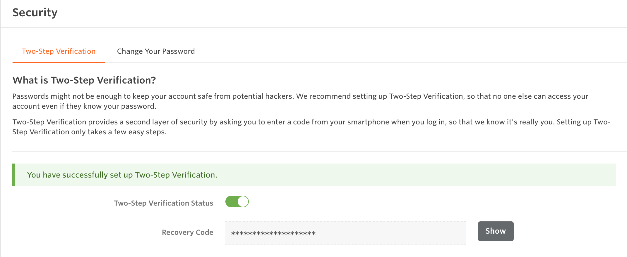 How to activate and deactivate the Two-Step Verification