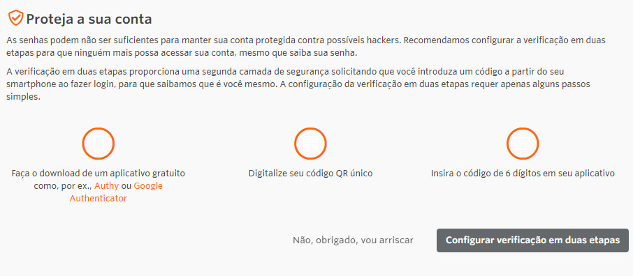 Como ativar e desativar a Verificação de Duas Etapas
