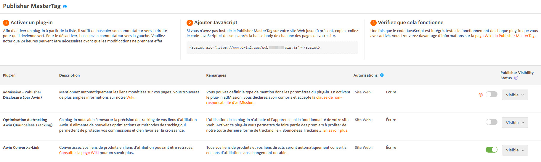 Comment installer le Publisher MasterTag