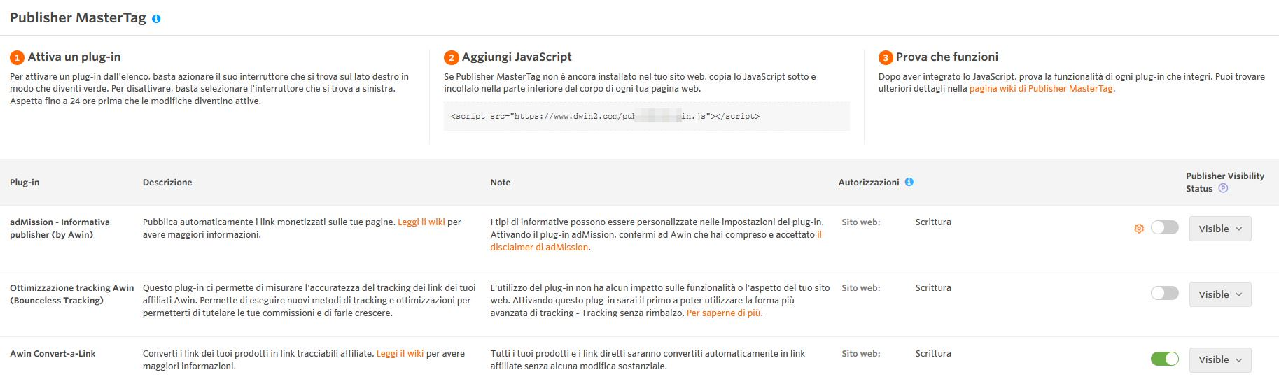 Come si installa il Publisher MasterTag?