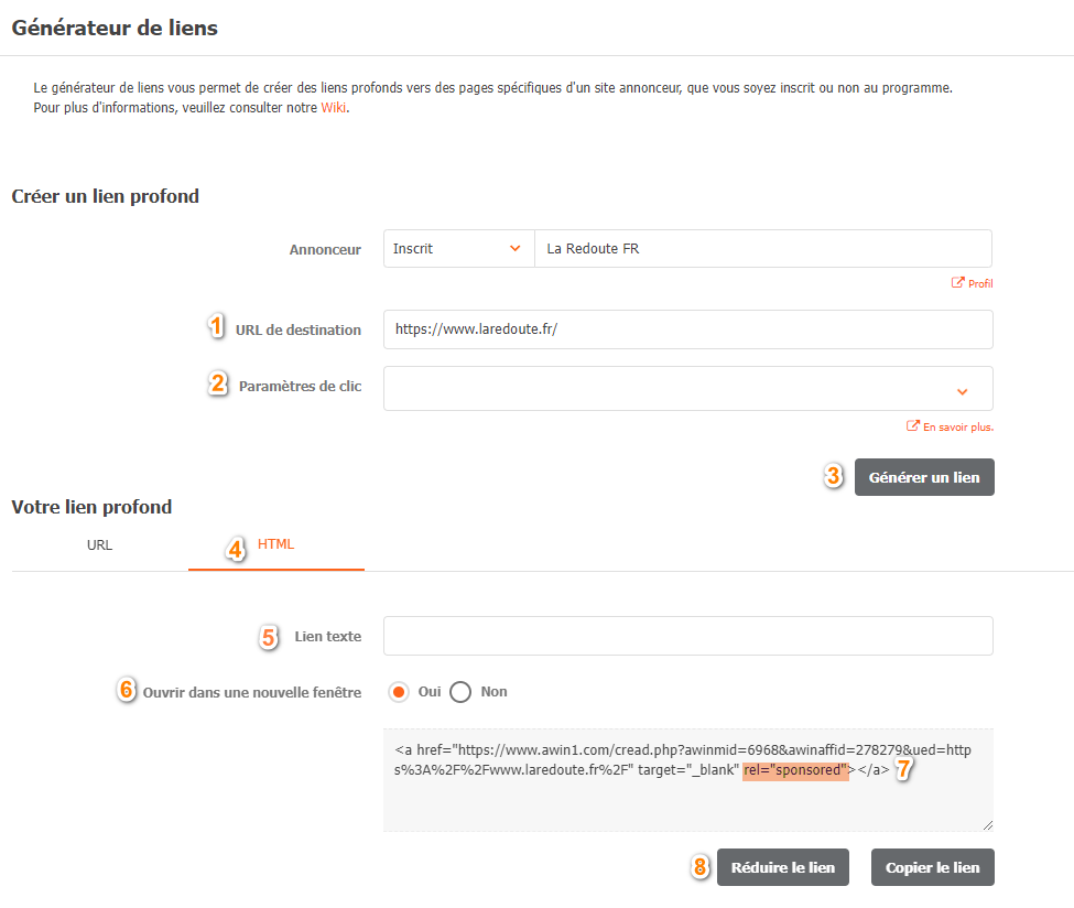 Comment créer un lien d’affiliation