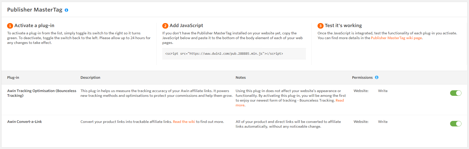 How do I install the Publisher MasterTag?